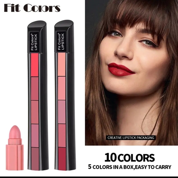 Makeup | 5 In 1 Sexy Red Lipstick Strip Matte Velvet Texture Lip Gloss ...
